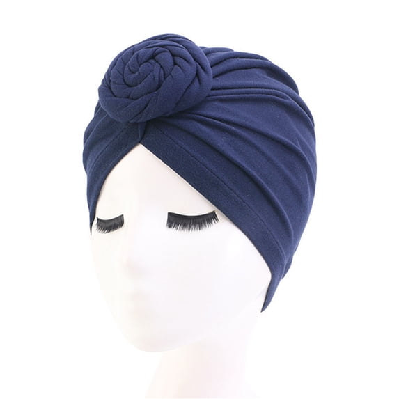 Soft Cotton Turban Headwrap Women Flower Knot Pre Tied Bonnet Beanie ...