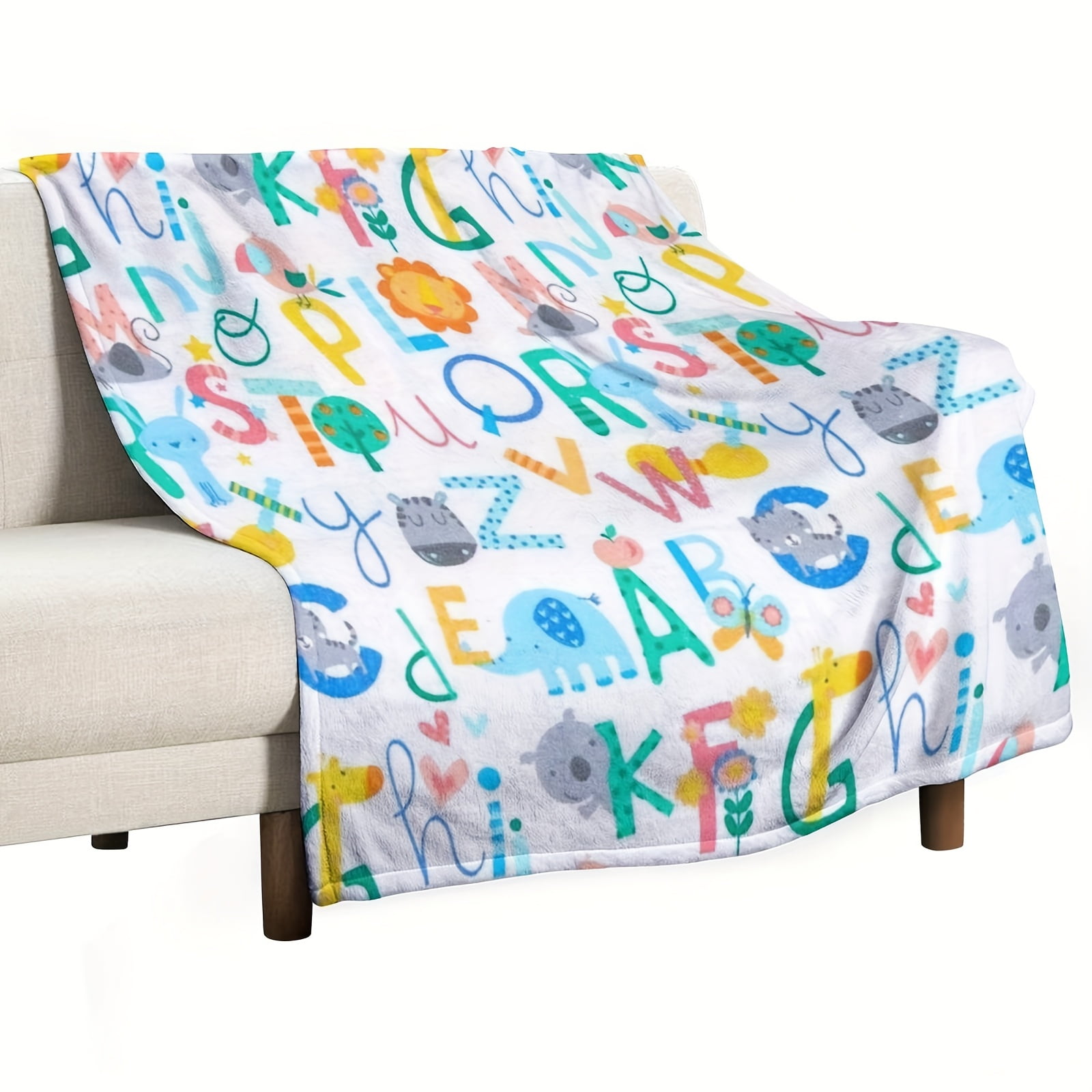 Soft & Cozy Flannel Alphabet Fabric by the Yard, 280gsm – Vibrant ...