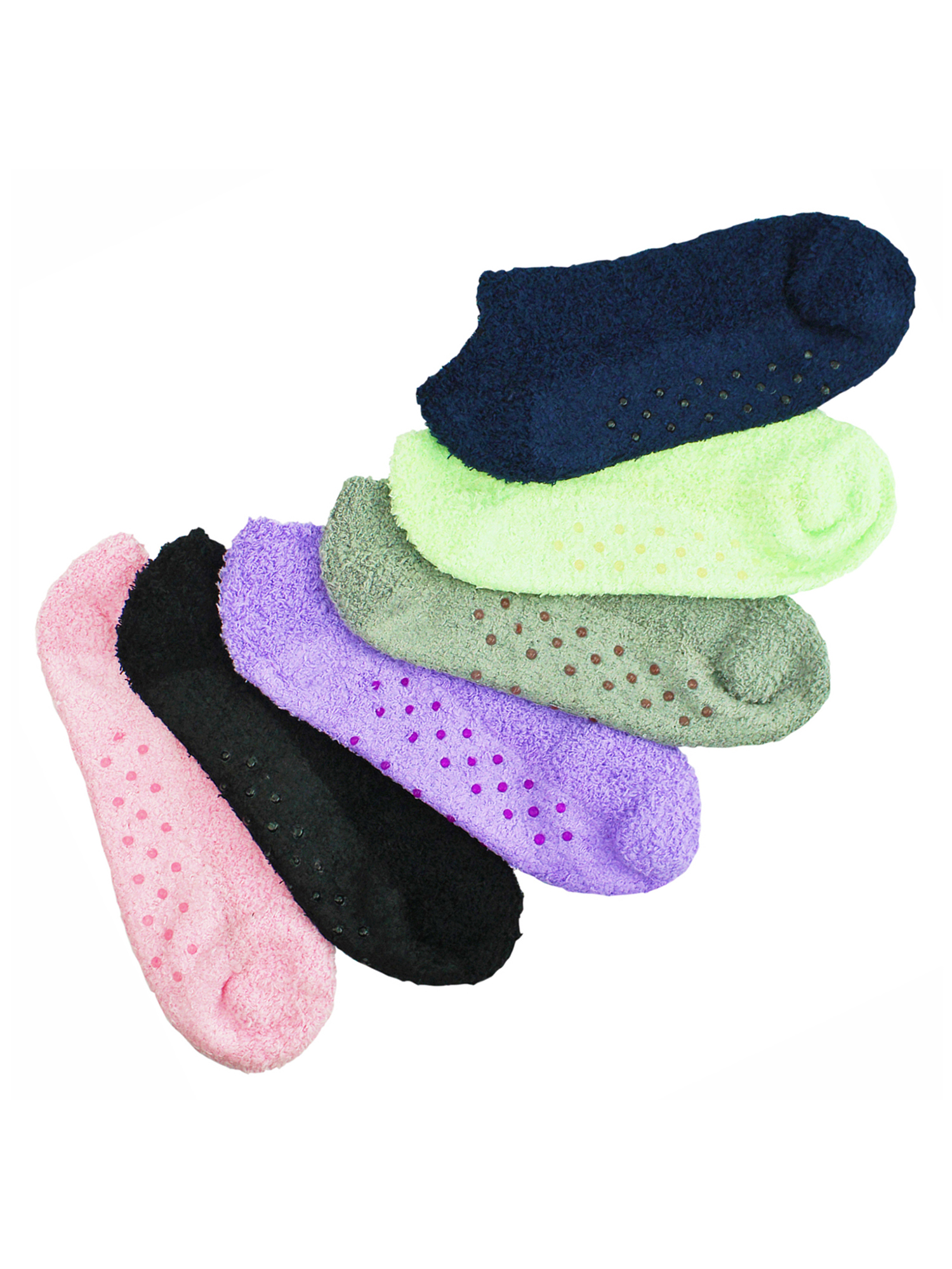 Soft & Cozy Non-Slip 6-Pack Ankle Slipper Socks - Walmart.com