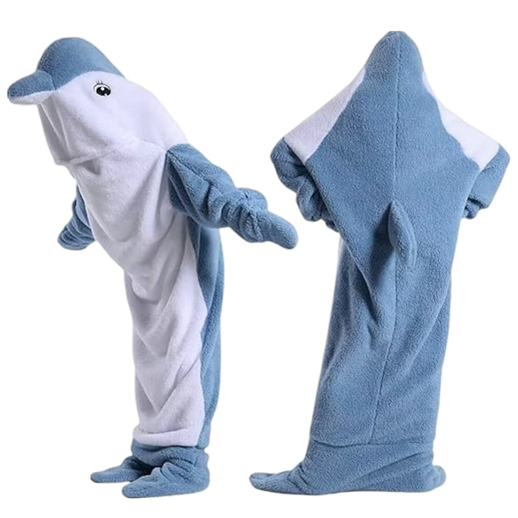 Soft Cozy Wearable Blanket Hoodie Onesie Sleeping Bag Cartoon Dolphin ...