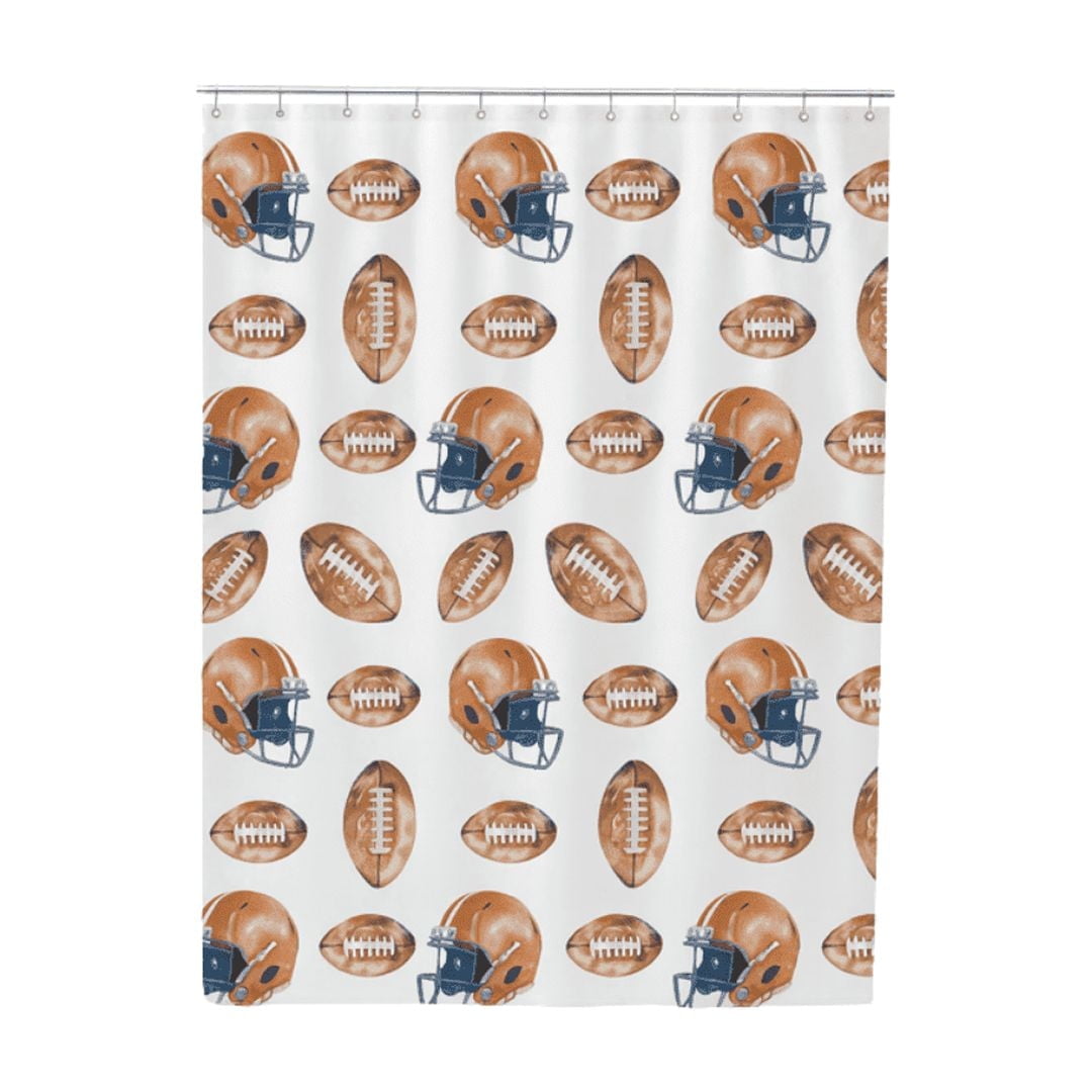 Soft&Cuddly Football Shower Curtain | Sports Bathroom Decor | Water ...