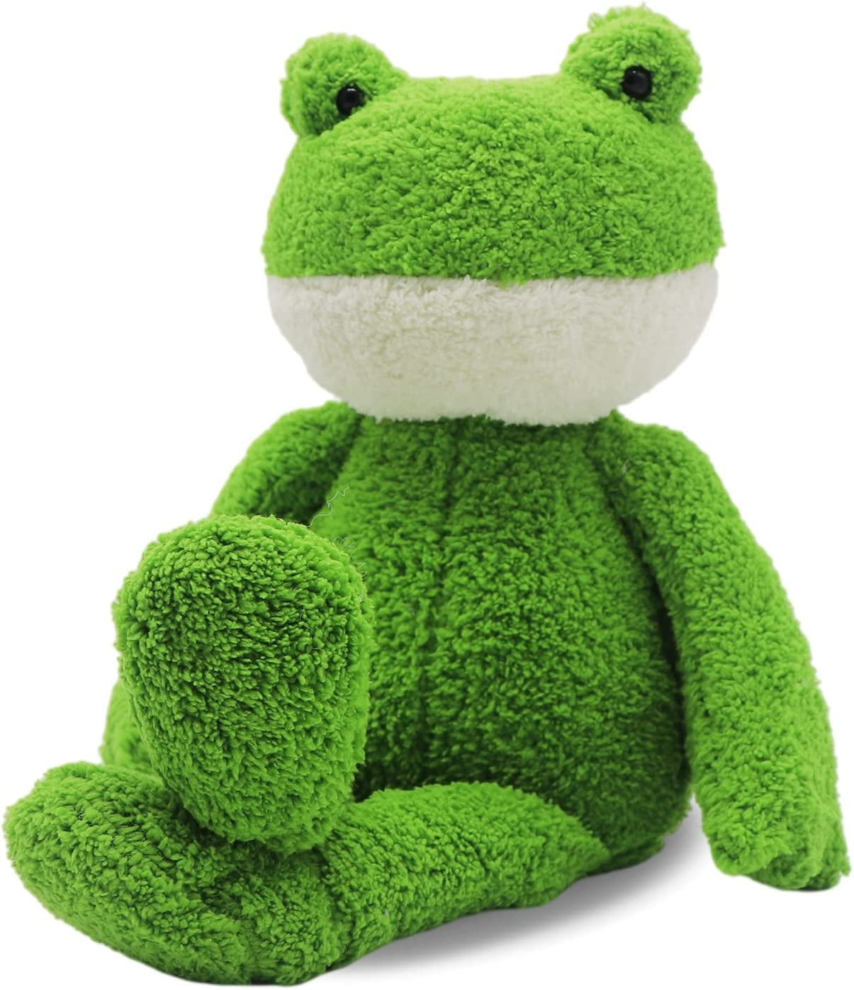 Soft & Cute Green Frog Plush Stuffed Animal - 15" Long-Leg Fluffy Frog ...