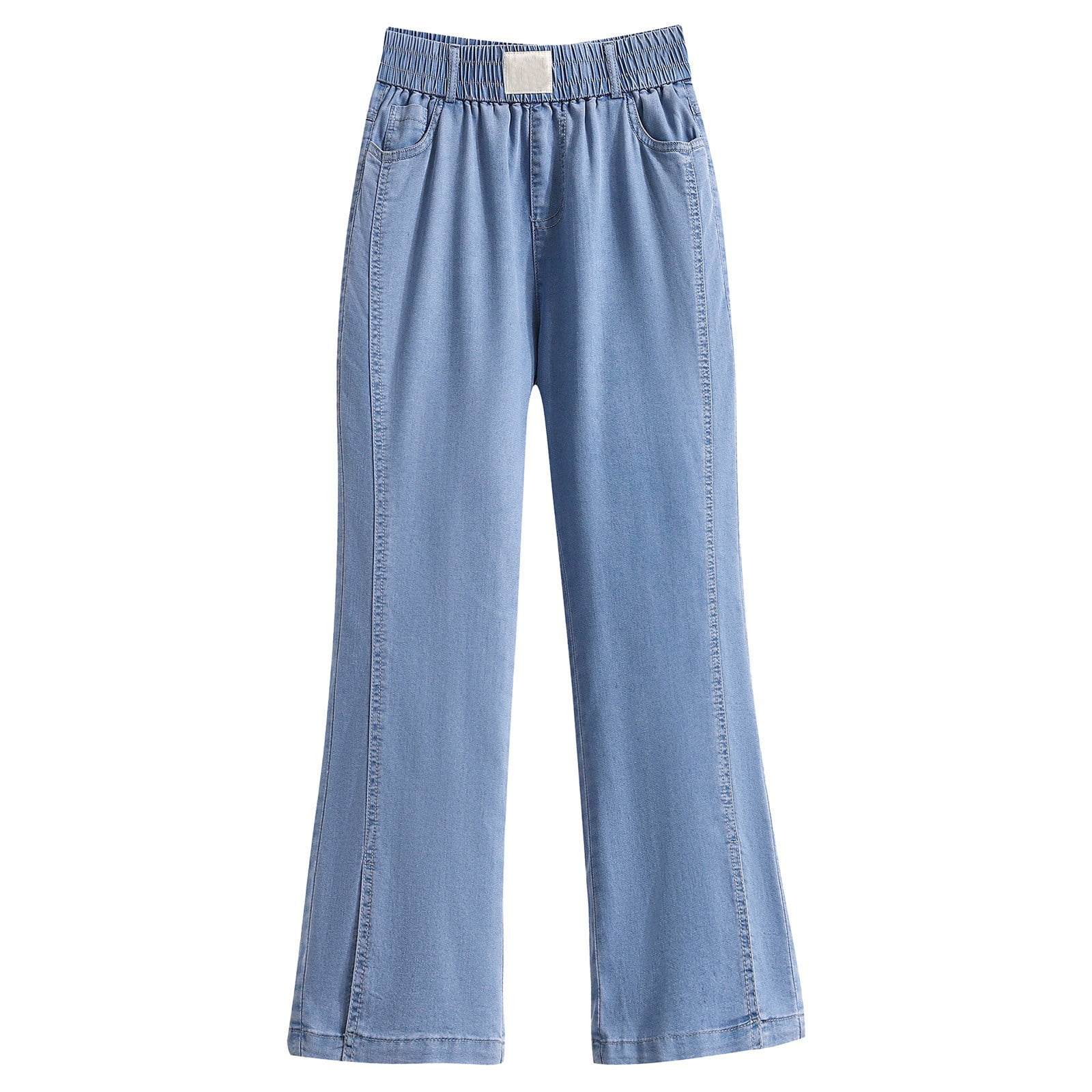 Soft Denim Jeans for Women Silk Plus Size Flared Relaxed Stretch High ...