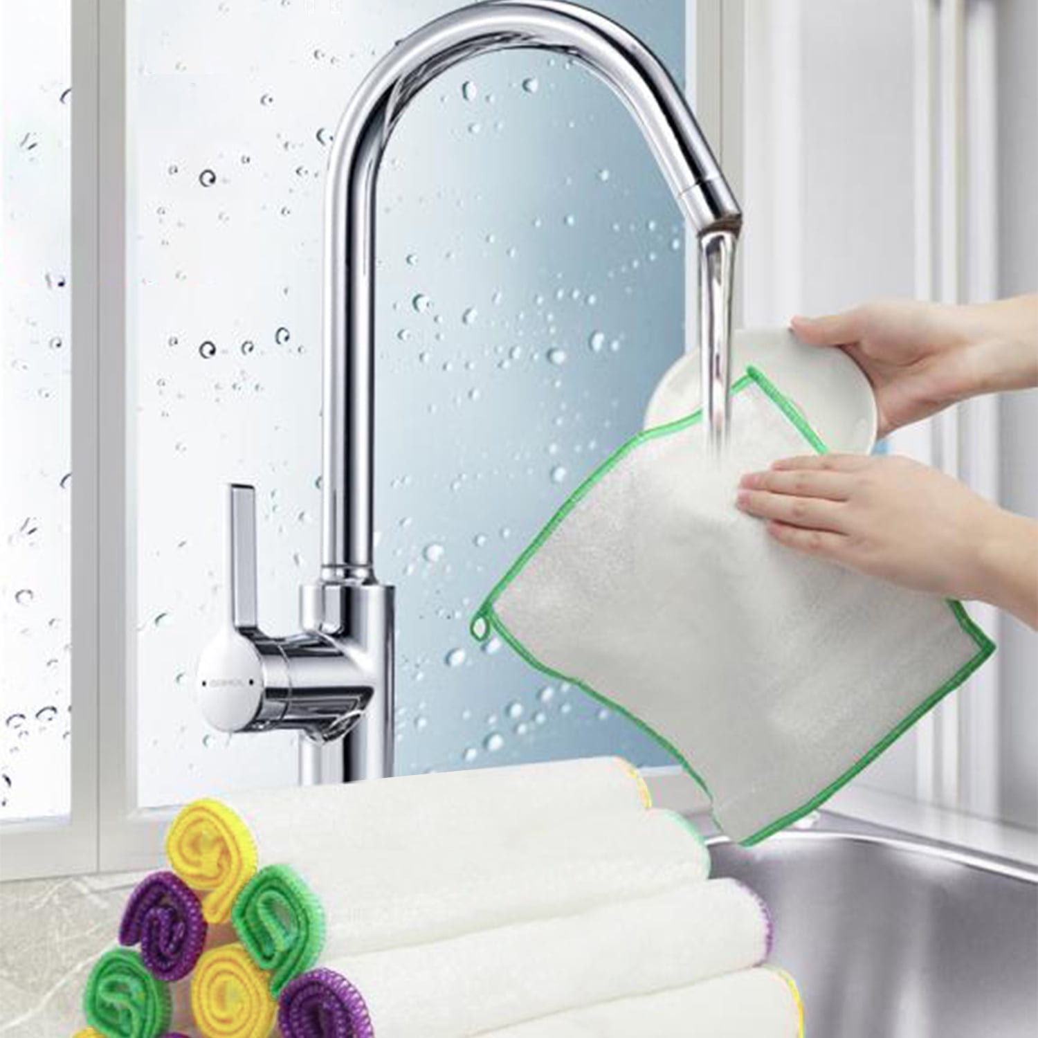 Soft Dishcloths & Kitchen Wipe,12 pack,Washable, Reusable, Absorbent ...