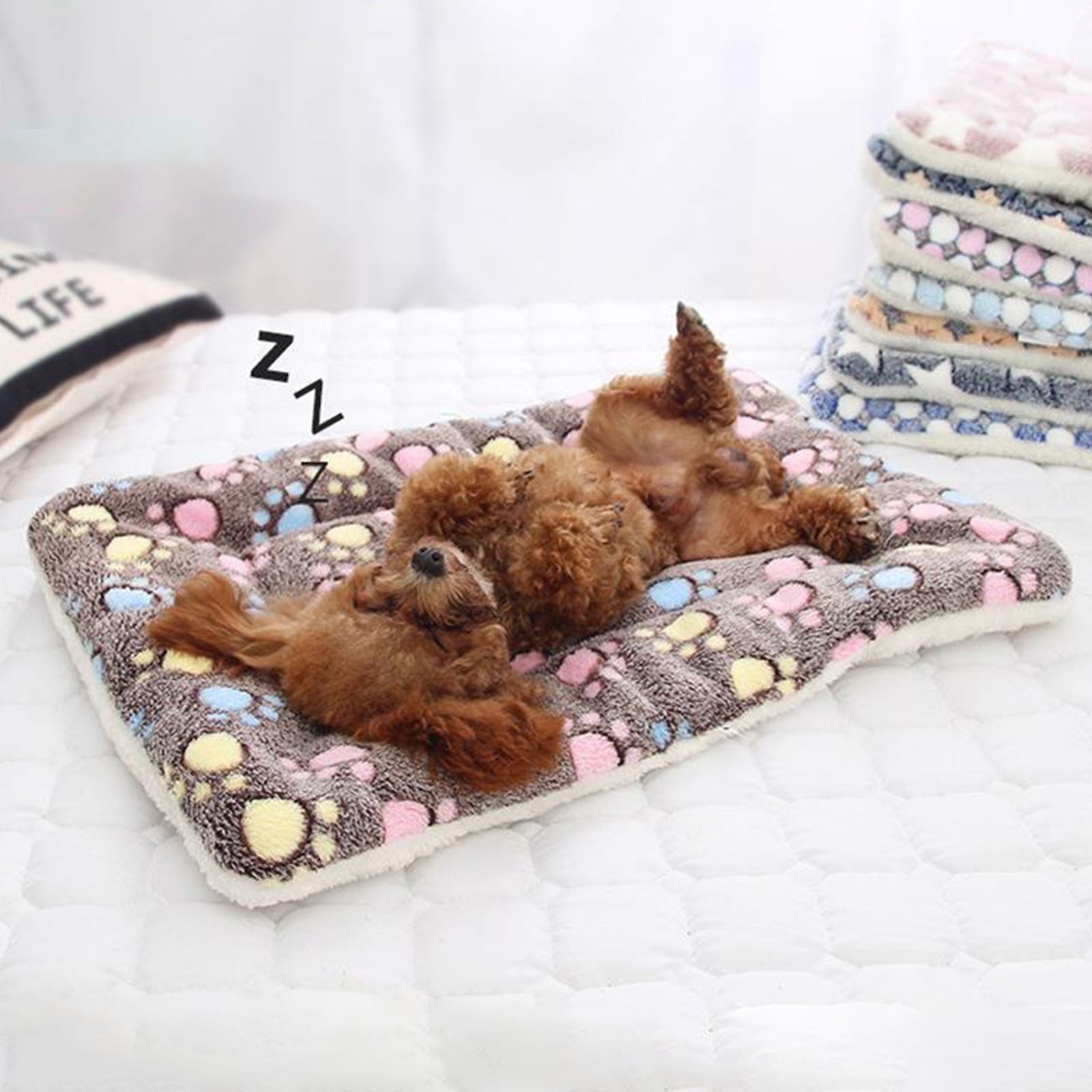 Soft Dog Bed for Small Dogs, Plush Dog Crate Pad Dog Bed Mat, Washable ...