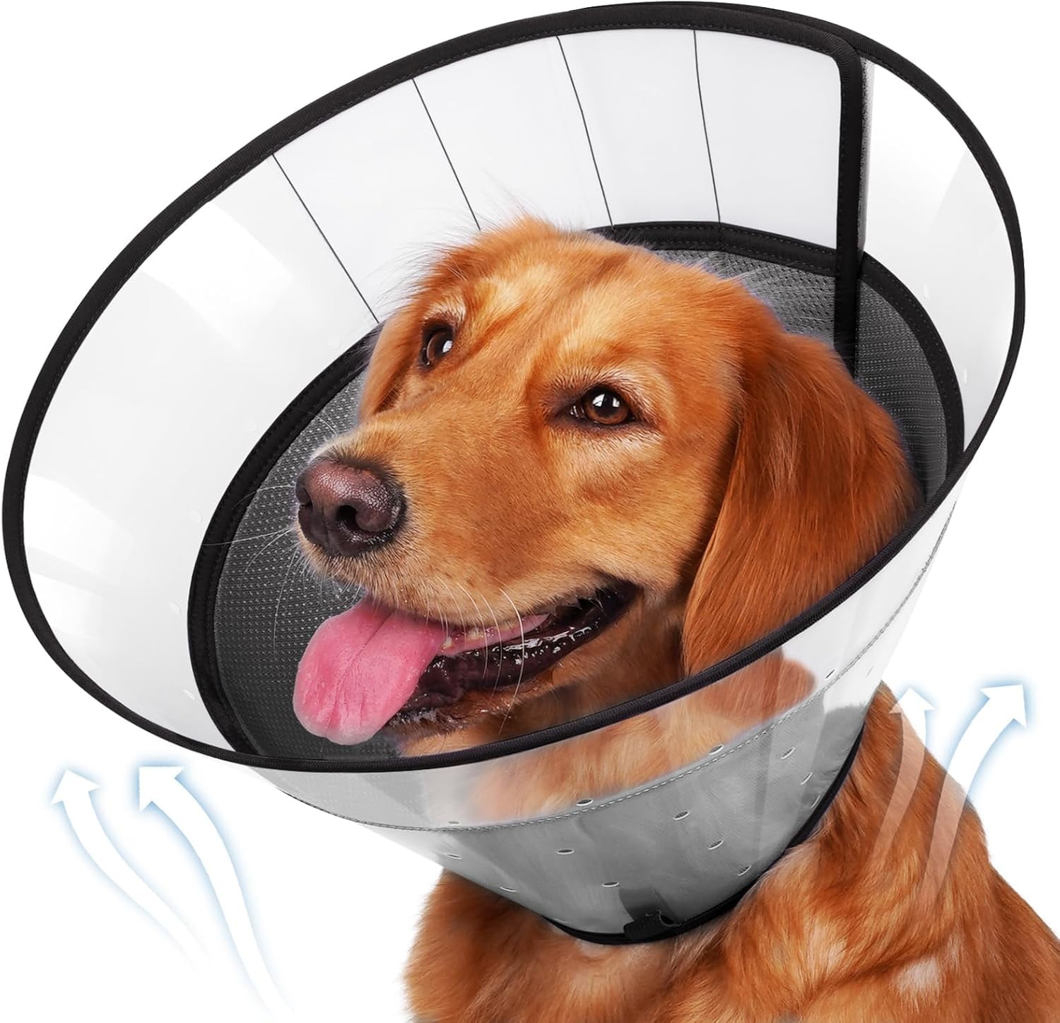 Soft Dog Cone, Soft Cone for Large Dogs to Stop Licking Biting Wounds ...