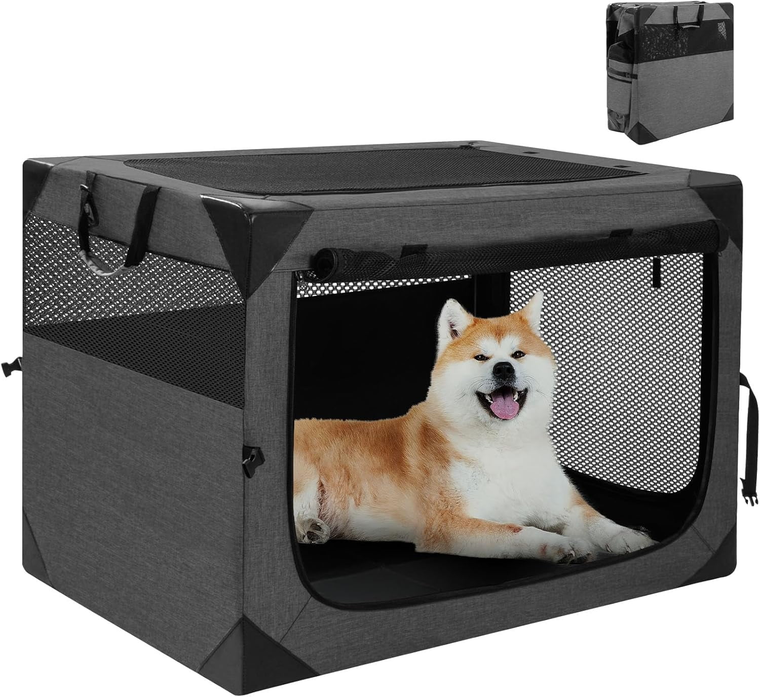 Soft Dog Crate 30 Inches, Portable Travel Dog Crate for Medium Dogs ...