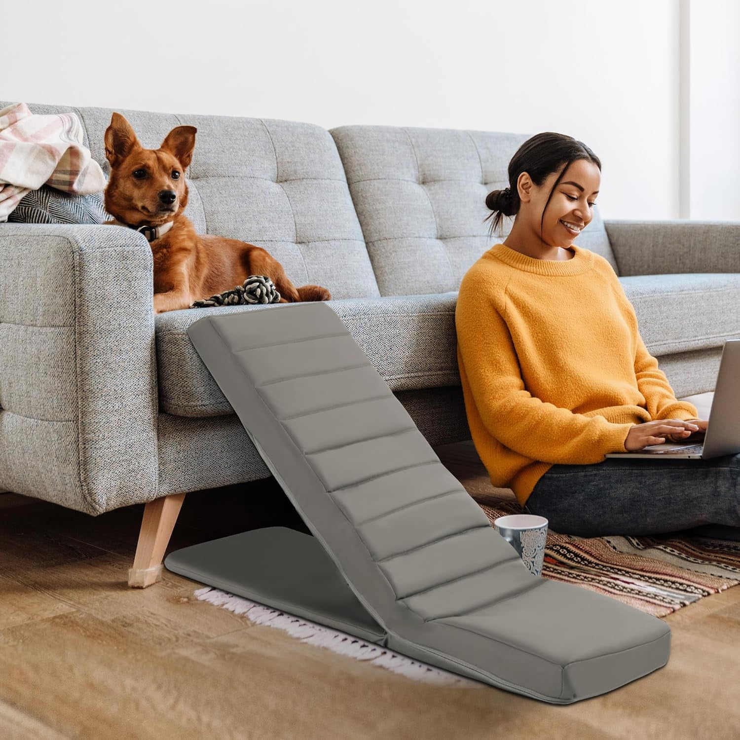 Soft Dog Ramp for Bed, Adjustable 7"-20" Foldable Dog Ramp for Couch ...