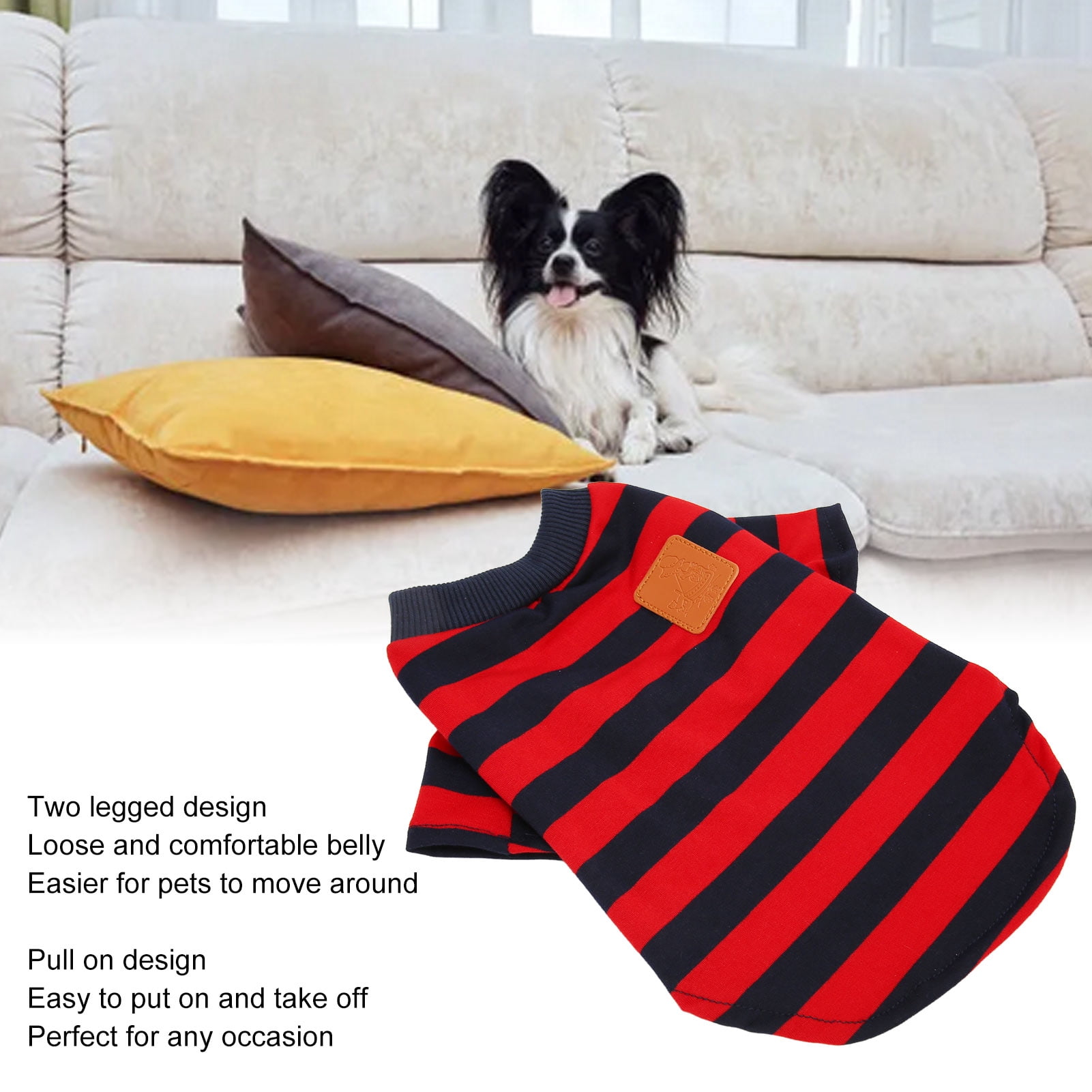 Soft Dog Striped Tee, 2 Leg Design For Comfort Style, Perfect For ...