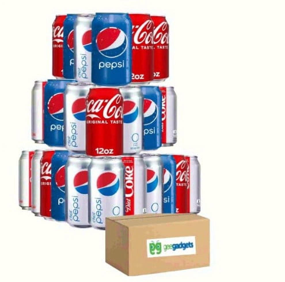 Soft Drink Assortment, 12 Fl Oz Can (Cola, Pepsi, Diet Pepsi, Diet Coke ...