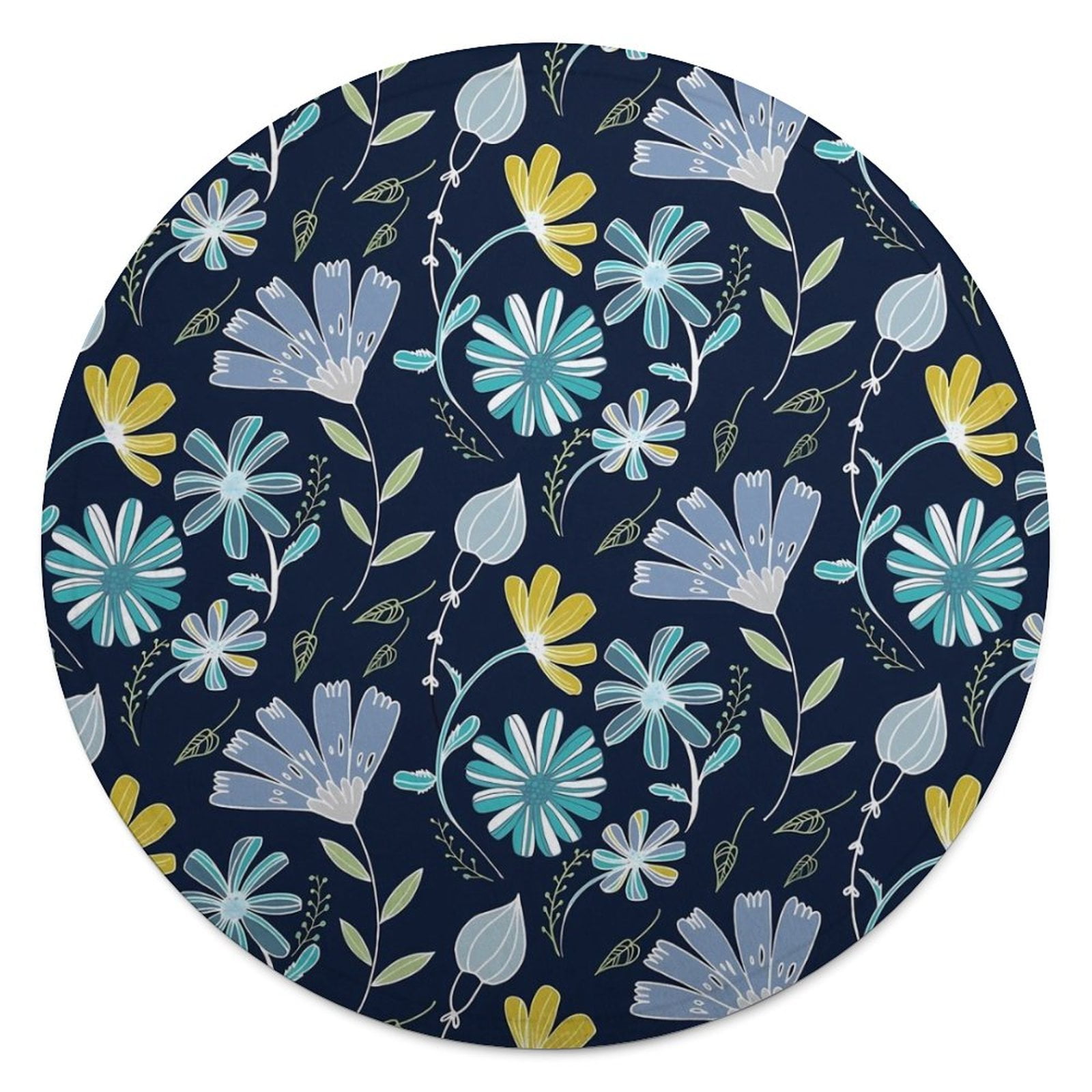 Soft Durable Round Blankets Travel Office Daisy Floral Throw Blanket ...