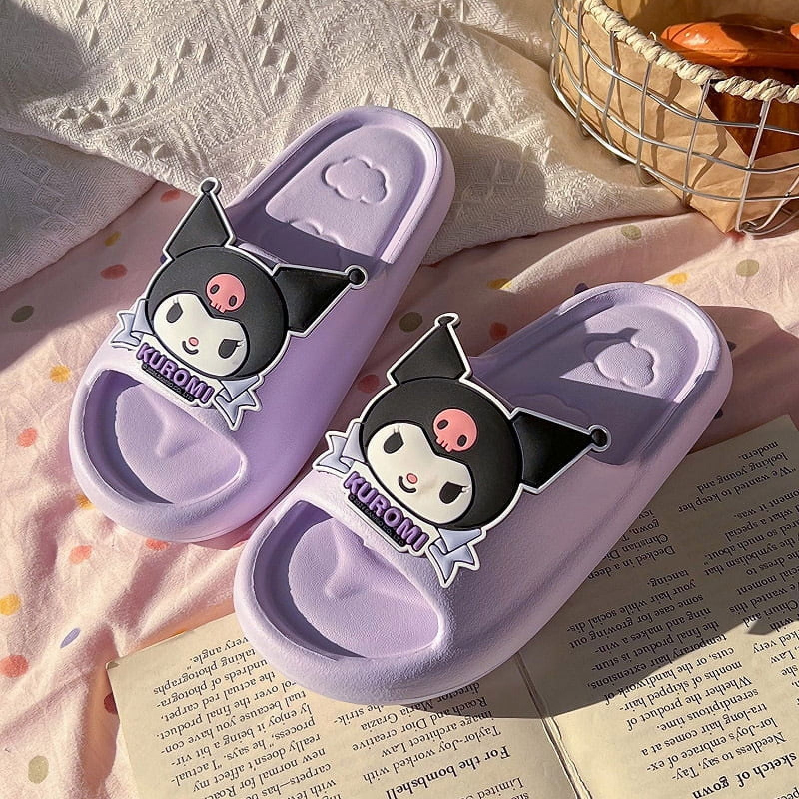 Soft EVA Sole Cartoon Cute Slippers Comfortable Thick Kuromi Melody ...