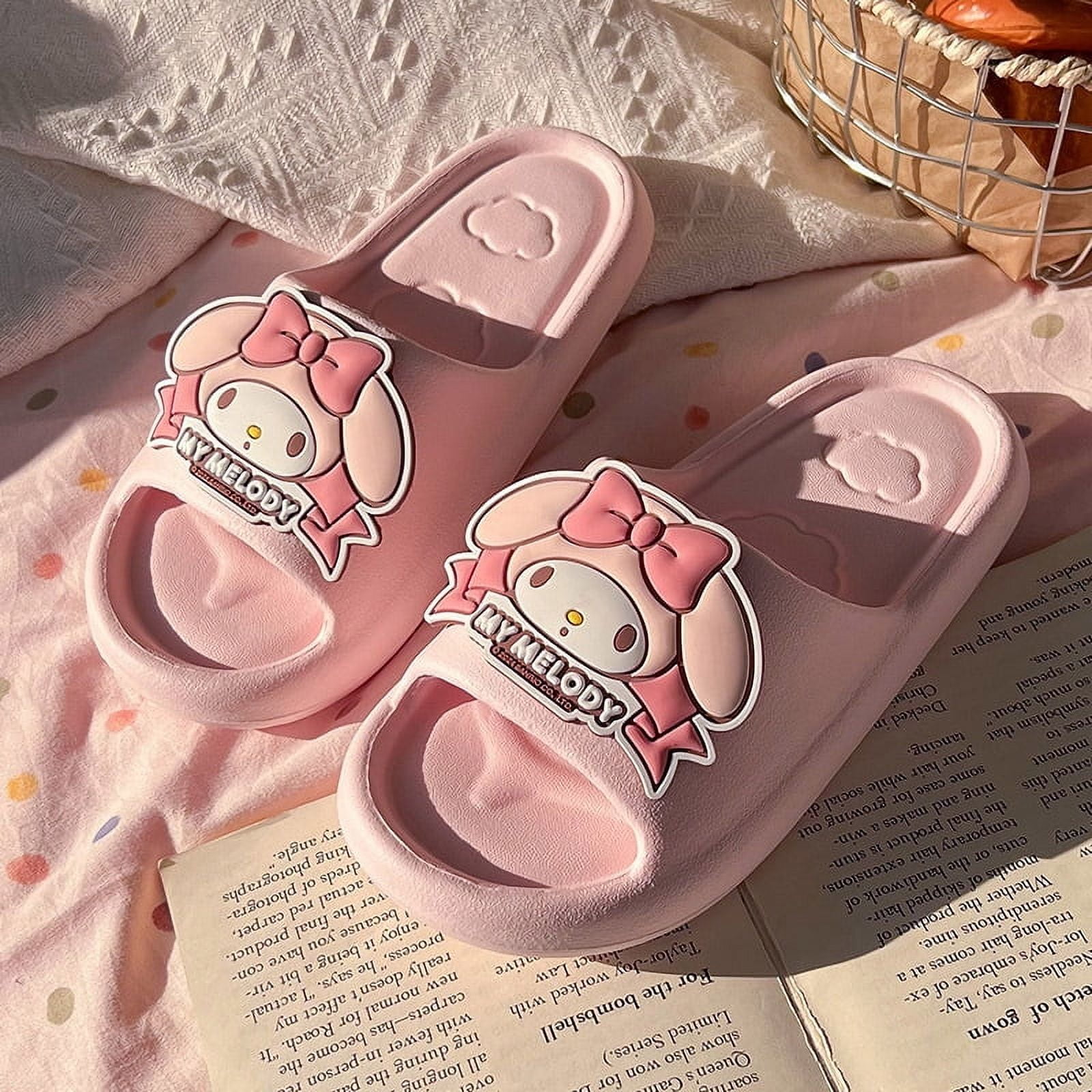 Soft EVA Sole Cartoon Cute Slippers Comfortable Thick Kuromi Melody ...