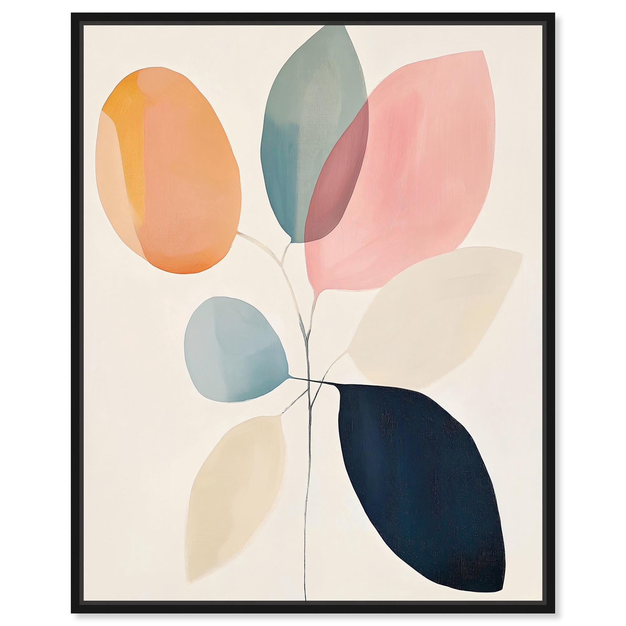 Soft Edge Foliage Canvas Watercolor Prints by Art Remedy, Black Frame ...