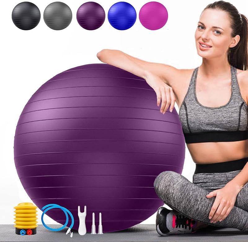 Soft Exercise ball, Anti-Burst Yoga Ball Chair Supports 2200lbs ...