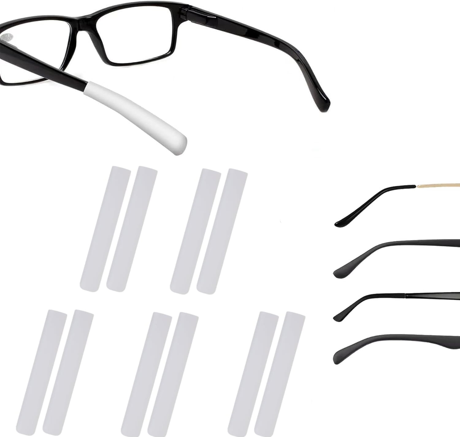 GIXUSIL 5 Pairs Soft Eyeglass Ear Cushions, Silicone Eyewear Ear Pads ...