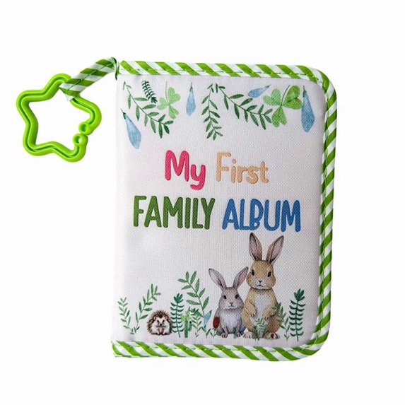 Soft Fabric Baby Photo Album with Green Star Hook for Storing Precious ...