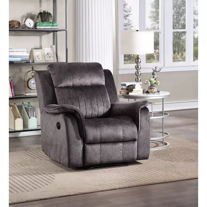 Soft Fabric Power Recliner Chair, Living Room Reclining Sofa Armchair ...