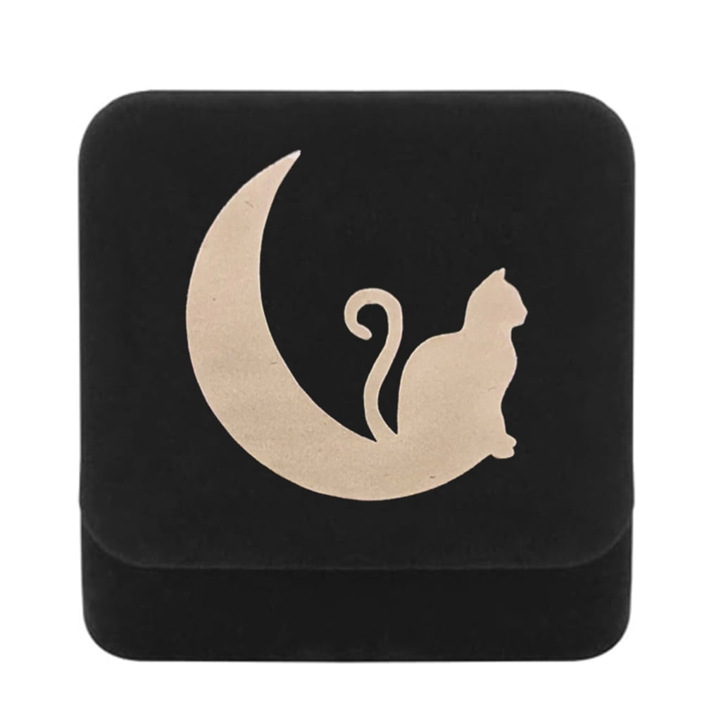 Soft Fabric Rings Container Featuring Elegant Moon Designs for Jewelry ...
