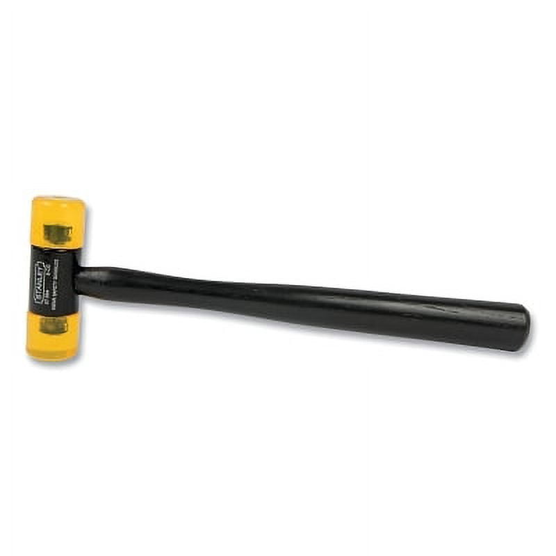 Soft Face Hammer, 8 oz Head, 1-3/8 in dia Face, 12 in OAL, Black/Yellow ...