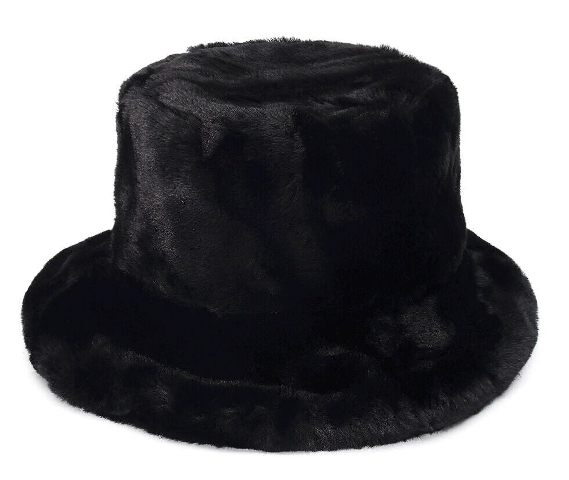 Soft Faux Fur Leopard Tiger Chess Plain Warm Bucket Bush Cloche Cap Hat ...