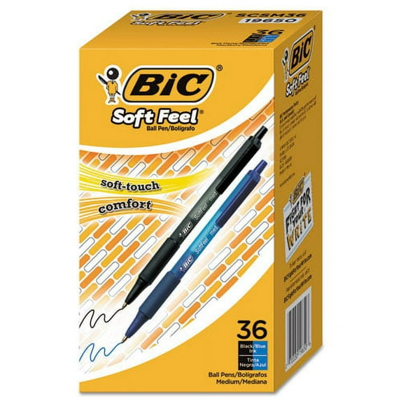 Soft Feel Ballpoint Pen Value Pack, Retractable, Medium 1 Mm, Assorted ...