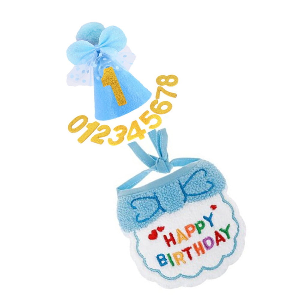 Soft Felt Costume Birthday Outfit Bib Costume Hat Accessory For Dogs ...