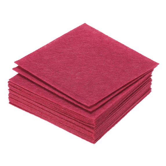 Soft Felt Sheets Fabric Craft Sheets Dark Red 4 x 4 Inch 21 Pcs ...