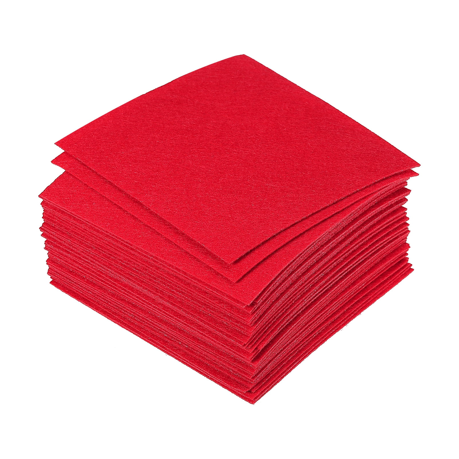 Soft Felt Sheets Fiber Craft Sheets Red 4 Inch x 4 Inch 40 Pcs ...