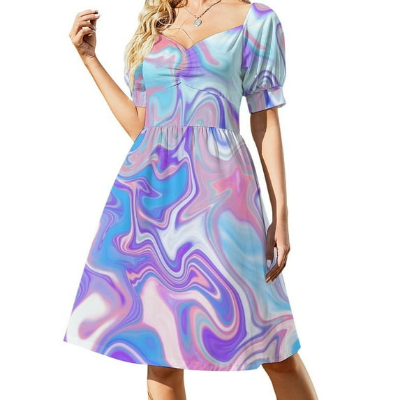 Soft Feminine Paint Pour Pattern Dress Women's summer dresses women's ...