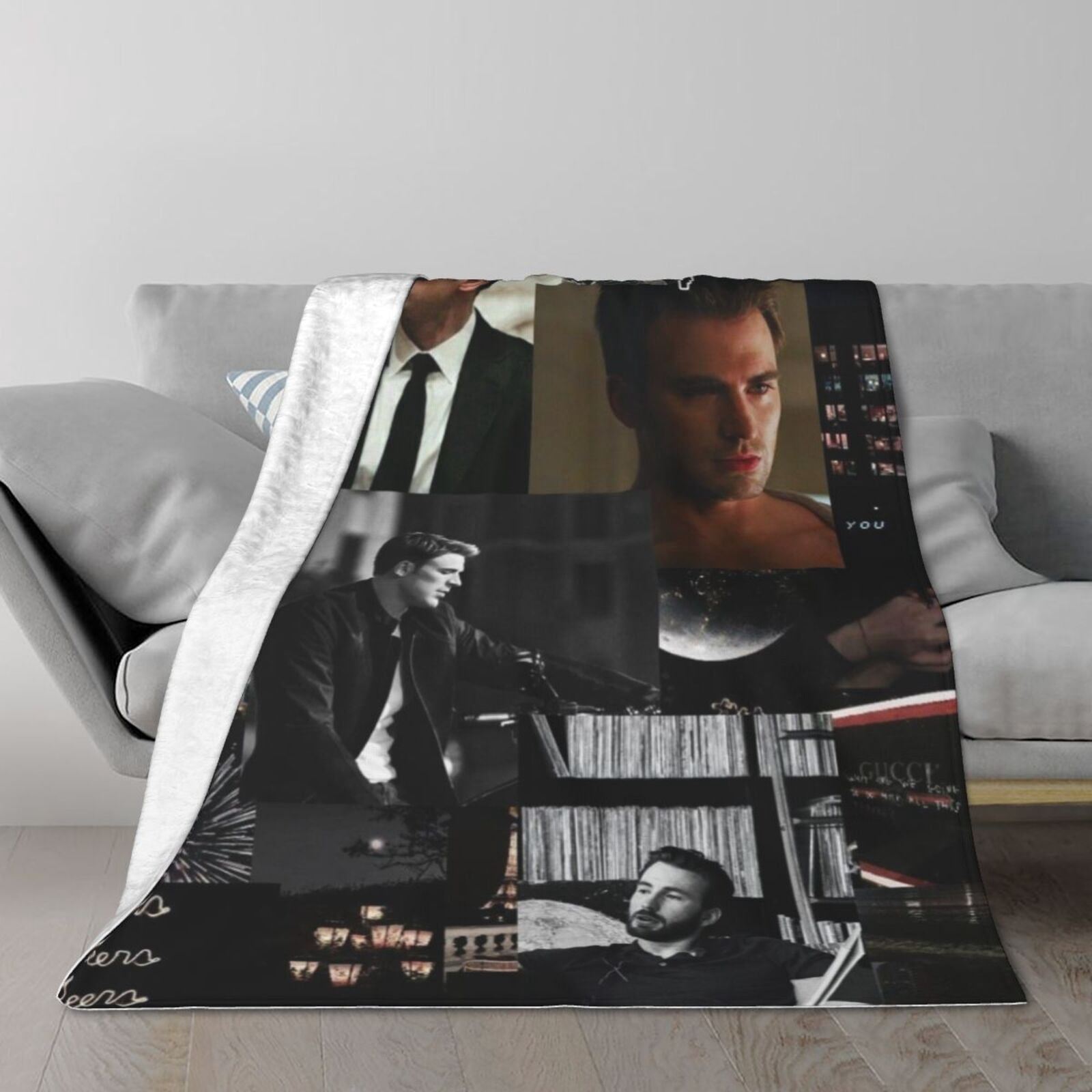 Soft Flannel Fleece Blanket, Chris Evans Plush Throw Blankets for Couch ...
