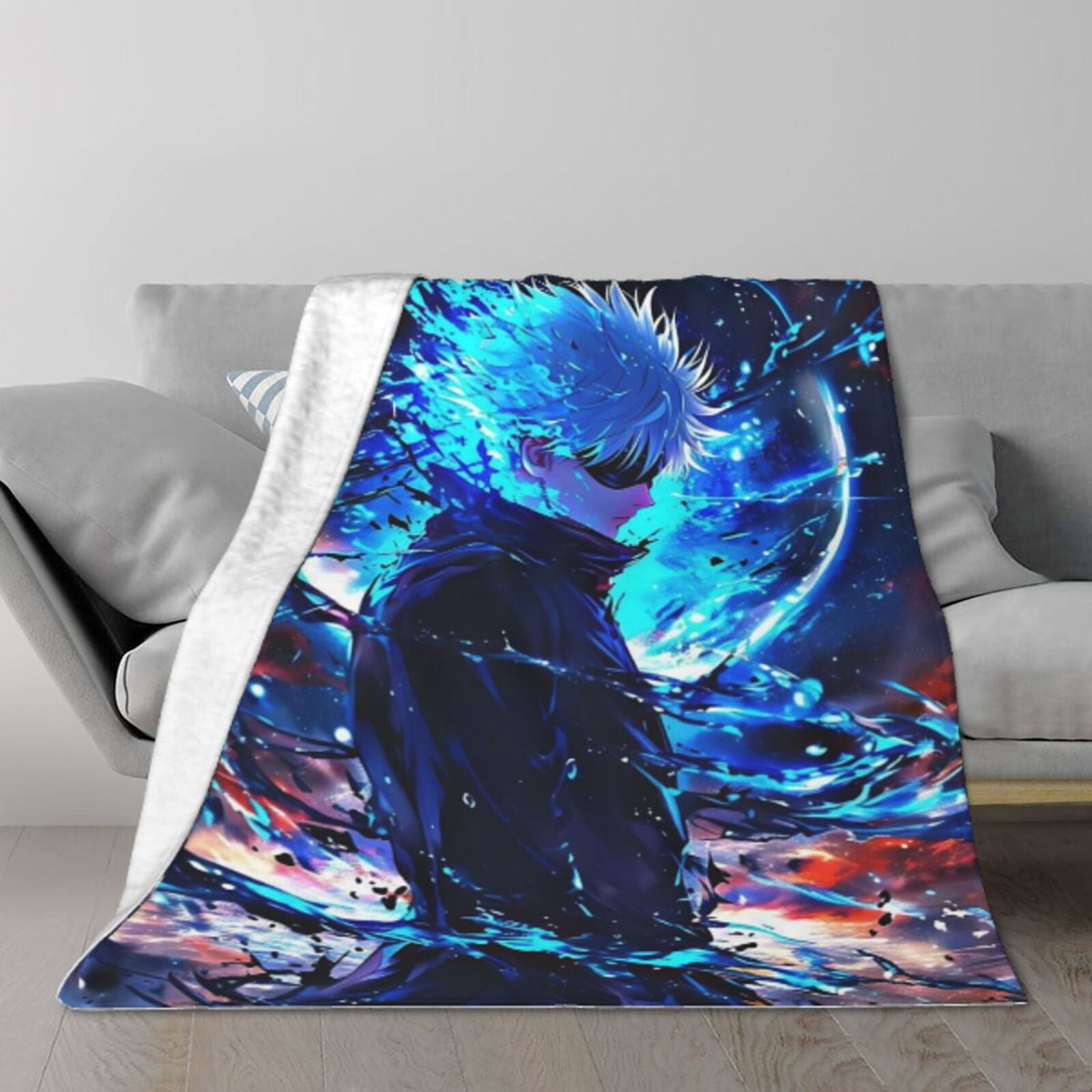 Soft Flannel Fleece Blanket, Jujutsu Kaisen Gojo Satoru Plush Throw ...