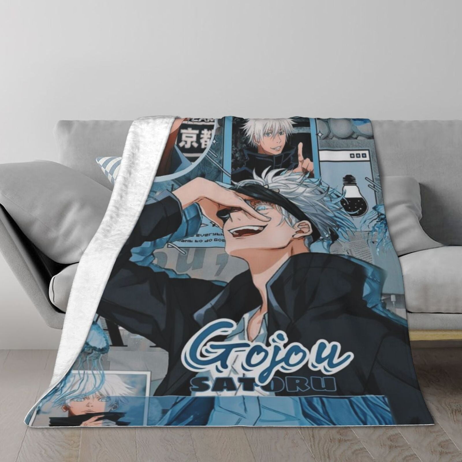 Soft Flannel Fleece Blanket, Jujutsu Kaisen Gojo Satoru Plush Throw ...