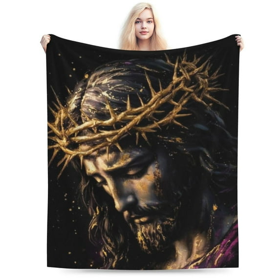 Soft Flannel Fleece Blanket Sacred Heart Jesus Christ Comfort Plush ...