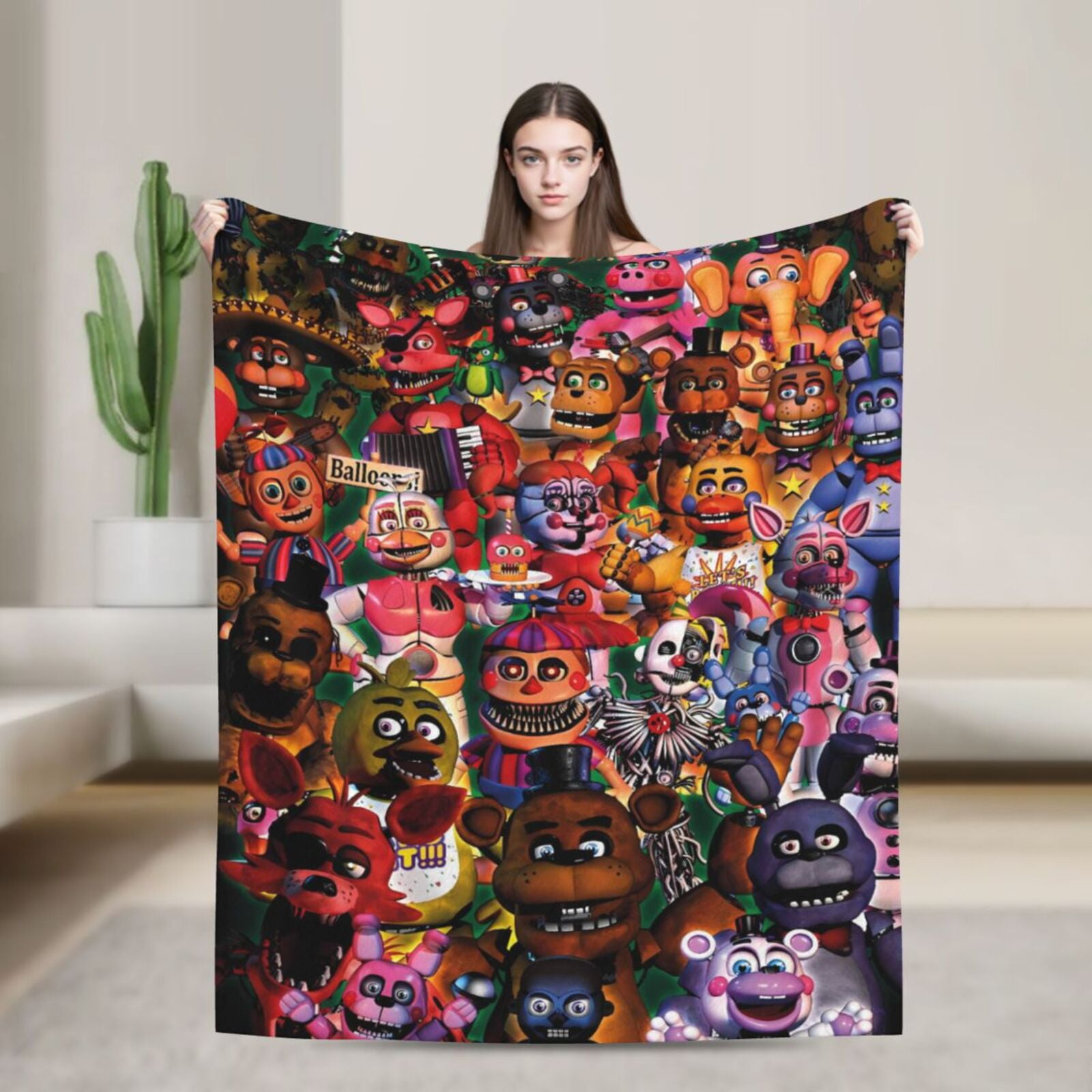 Soft Fleece Plush Throw Five Nights At Freddy's FNAF Fluffy Blanket for ...