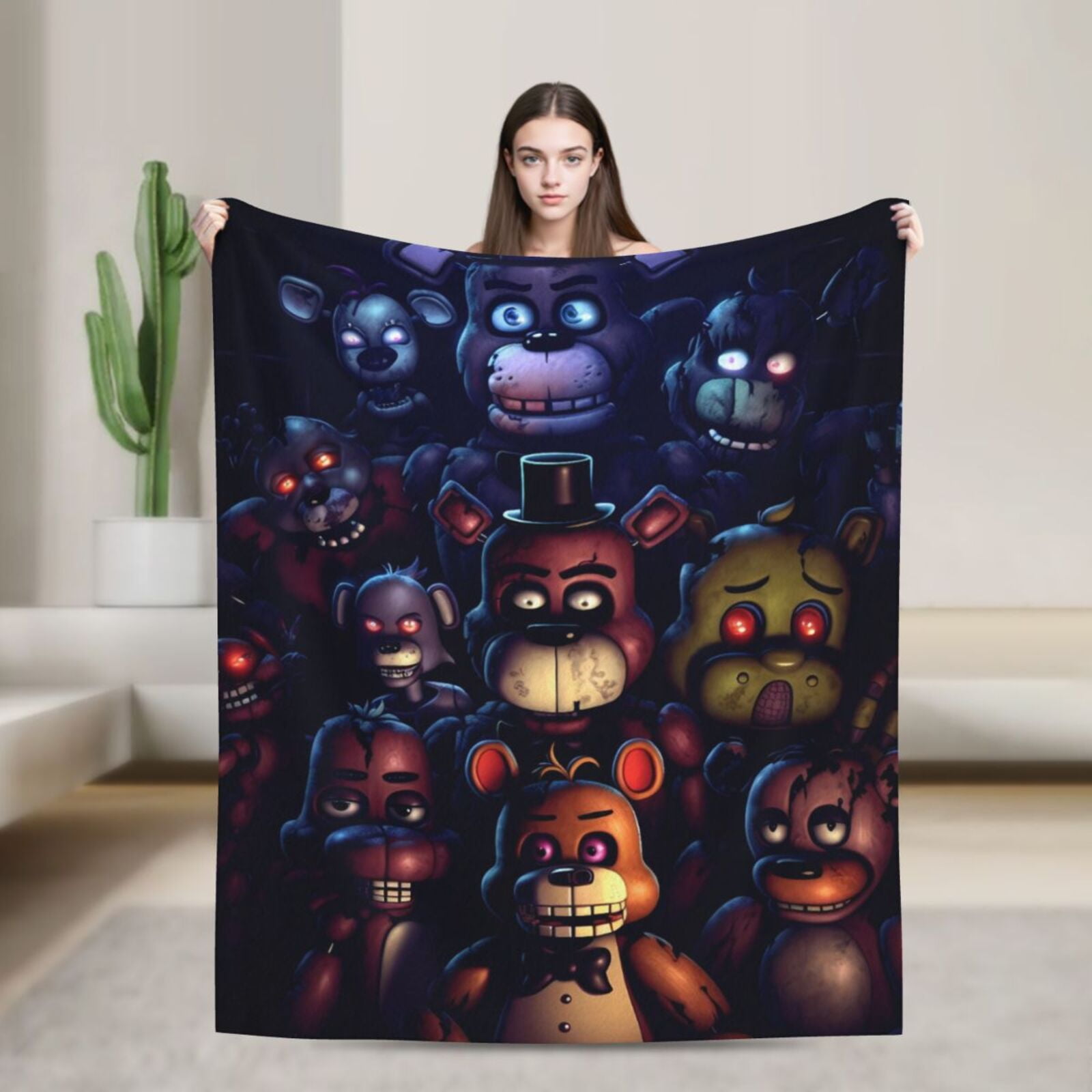 Soft Fleece Plush Throw Five Nights At Freddy's FNAF Fluffy Blanket for ...