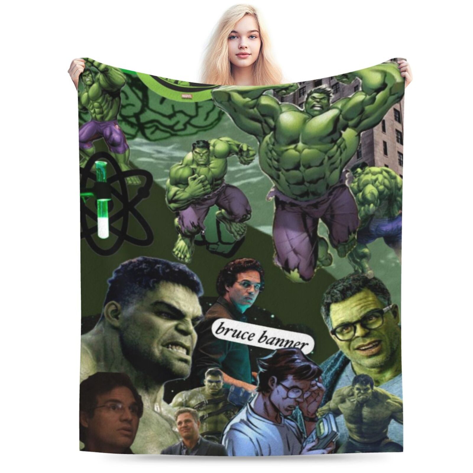 Soft Fleece Plush Throw Green Hulk Fluffy Blanket for Couch Sofa Bed ...