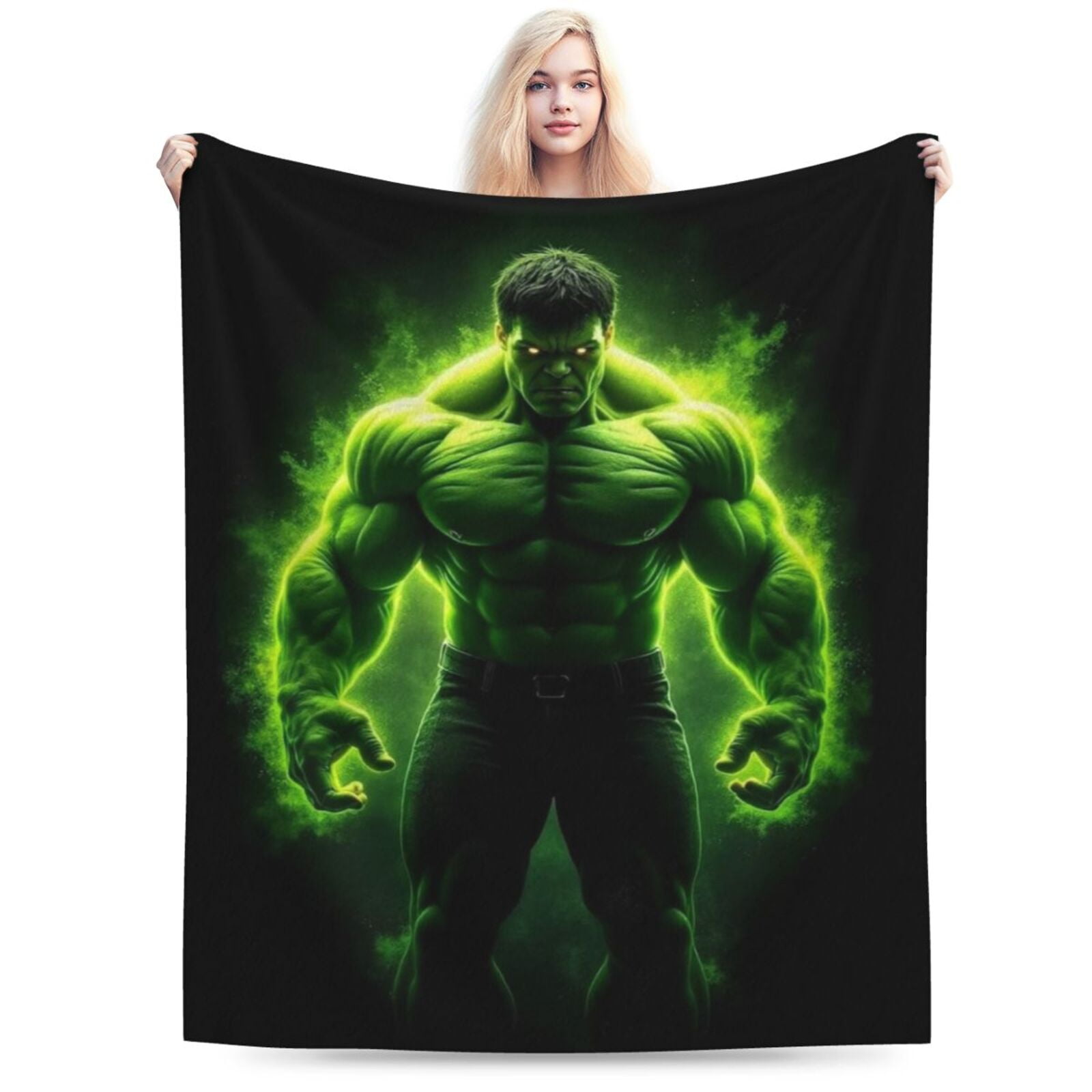 Soft Fleece Plush Throw Green Hulk Fluffy Blanket for Couch Sofa Bed ...