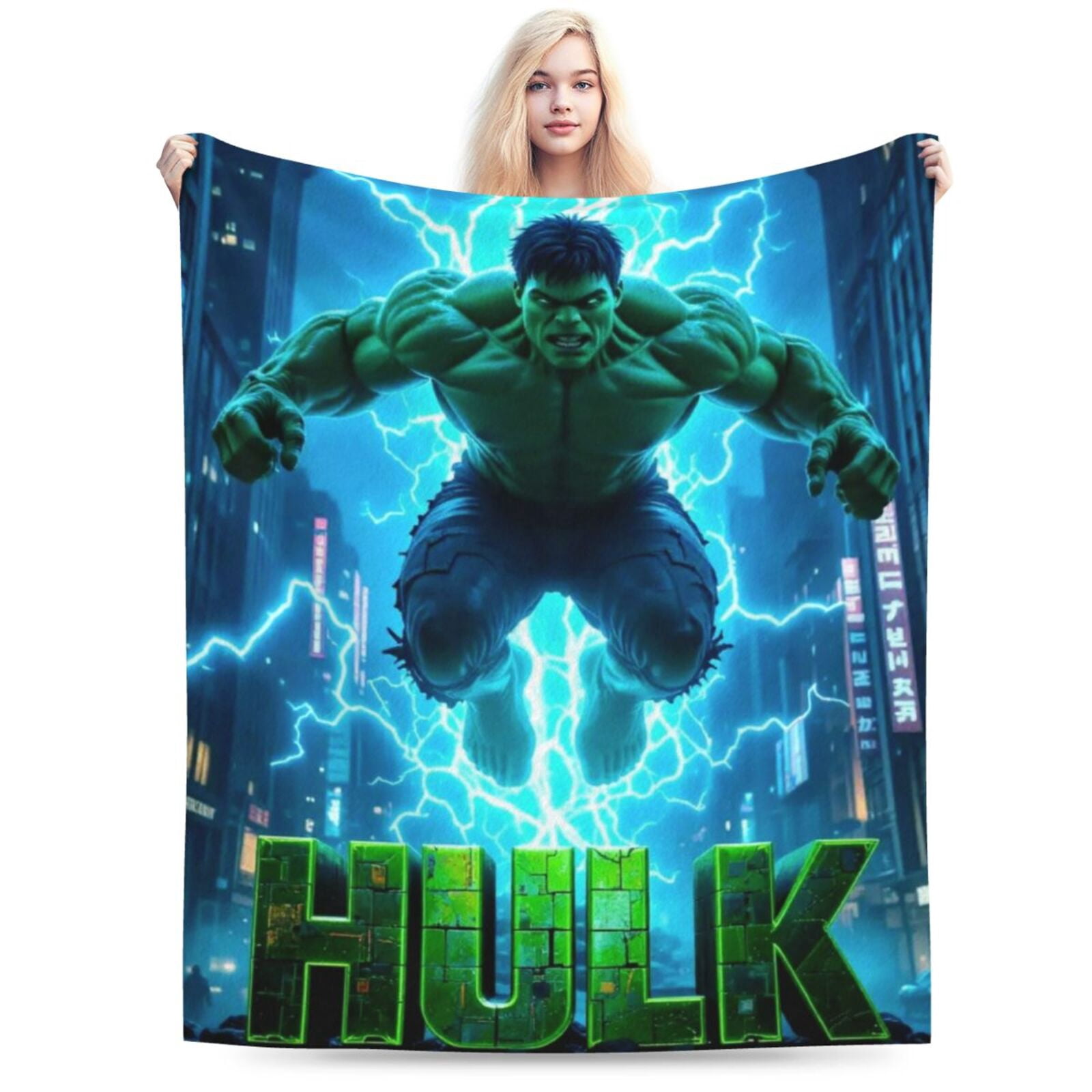 Soft Fleece Plush Throw Green Hulk Fluffy Blanket for Couch Sofa Bed ...