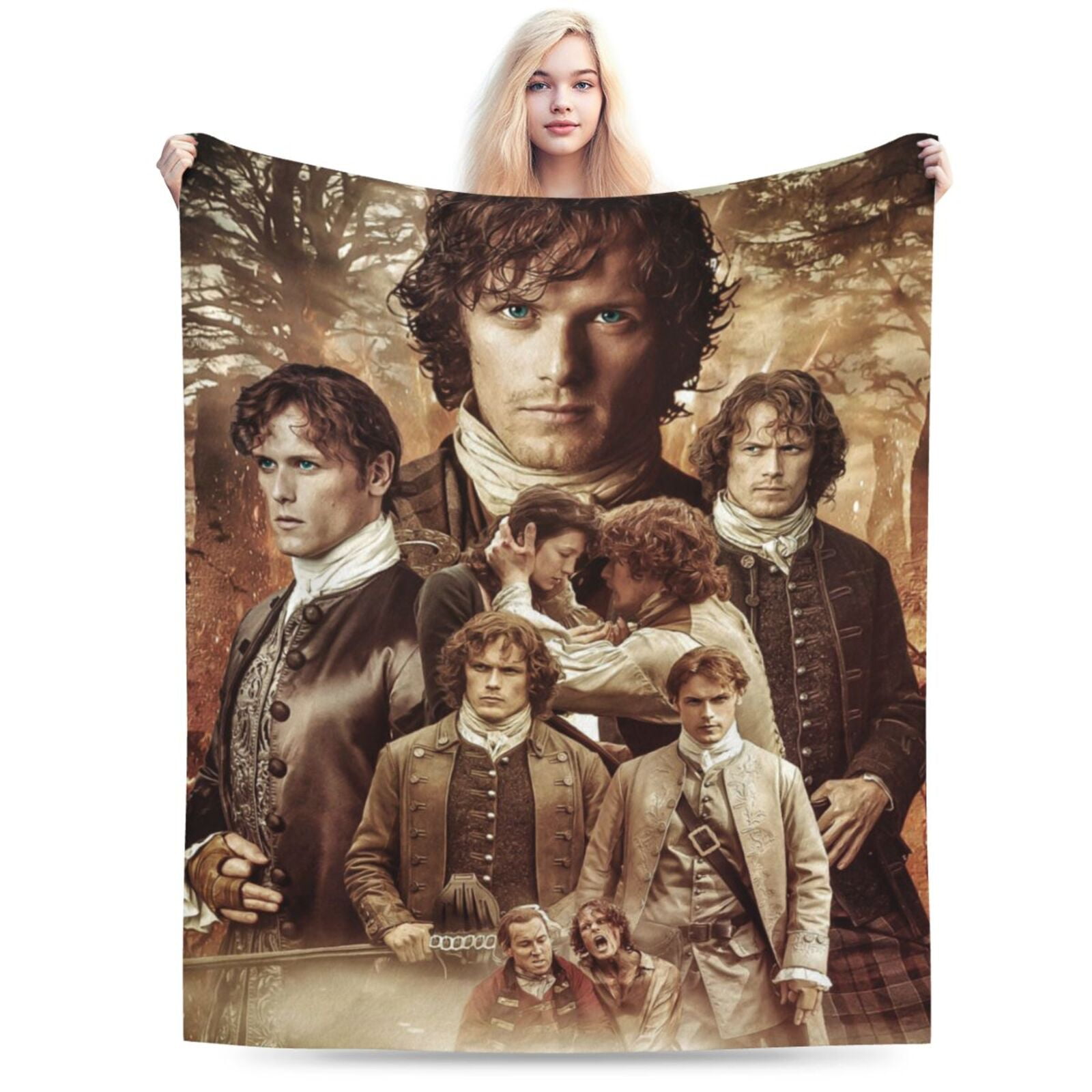 Soft Fleece Plush Throw Sam Heughan Jamie Fraser Fluffy Blanket for ...