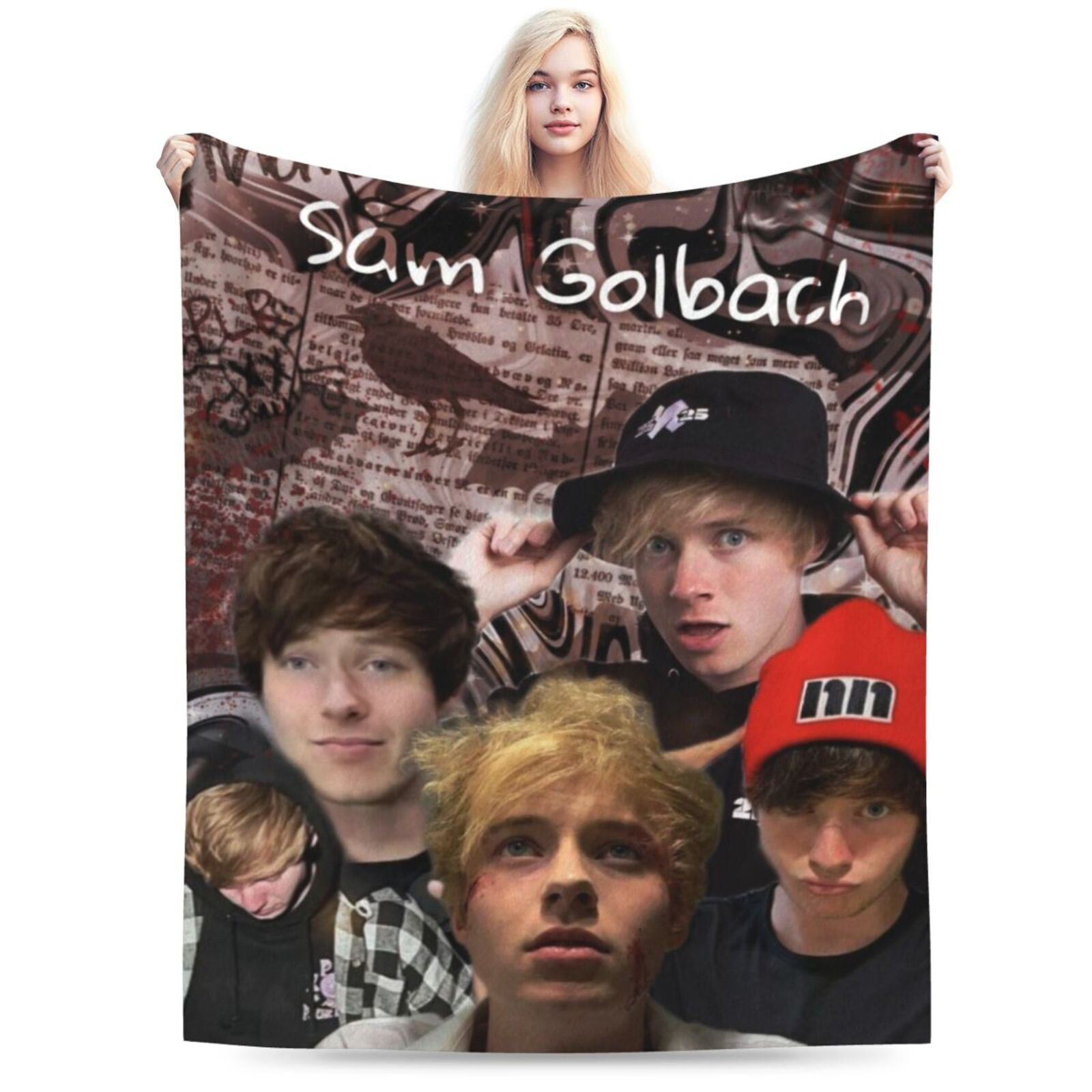 Soft Fleece Plush Throw Sam and Colby XPLR Fluffy Blanket for Couch ...