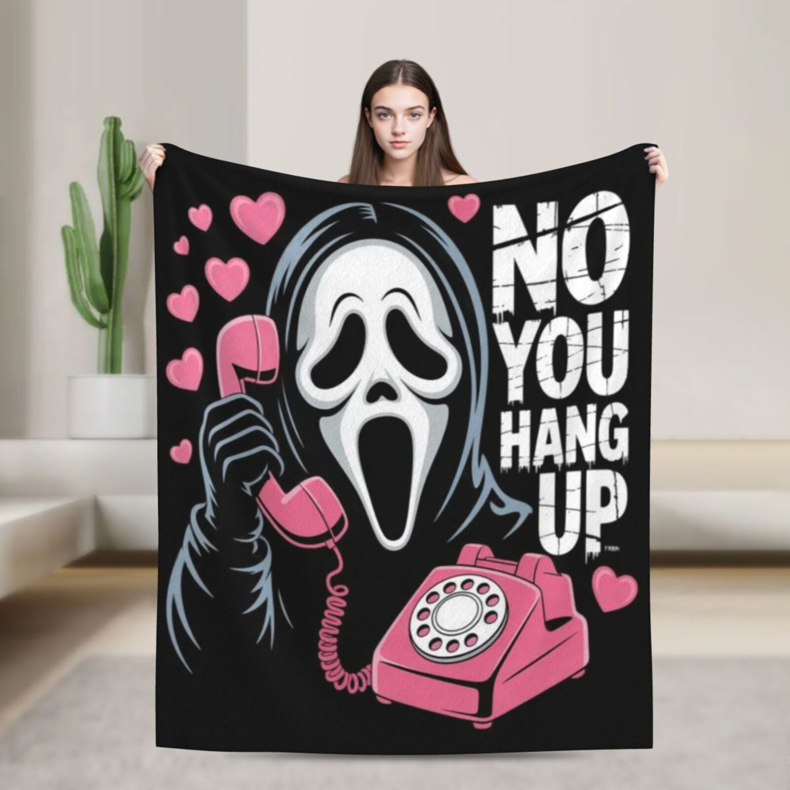 Soft Fleece Plush Throw Scream Ghostface Fluffy Blanket for Couch Sofa ...