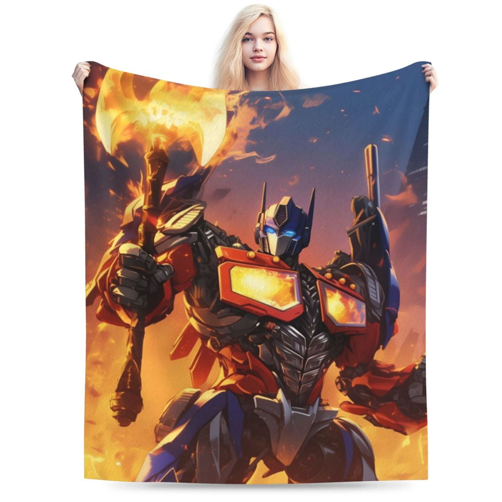 Soft Fleece Plush Throw Transformers Fluffy Blanket for Couch Sofa Bed ...