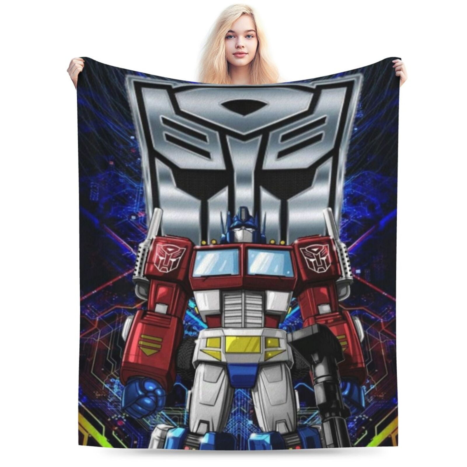 Soft Fleece Plush Throw Transformers Fluffy Blanket for Couch Sofa Bed ...