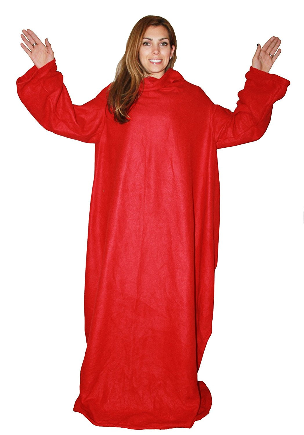 Soft Fleece Wearable Blanket with Sleeves - Plush Cozy Warmth & Comfort ...