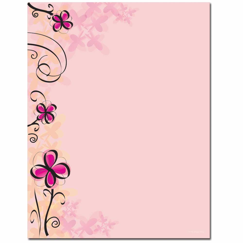 Soft Floral Letterhead Laser & Inkjet Printer Paper, 100 Sheet Pack ...