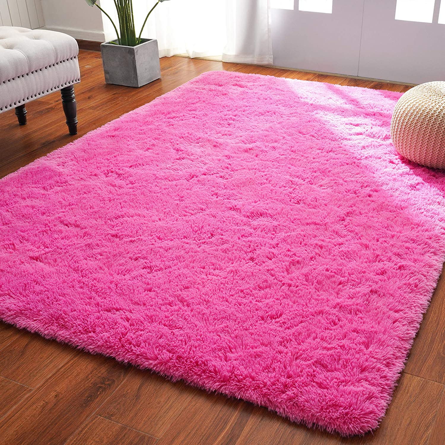 Soft Fluffy Area Rugs for Bedroom, 4 x 6 Feet Fluffy Shag Plush Shaggy ...