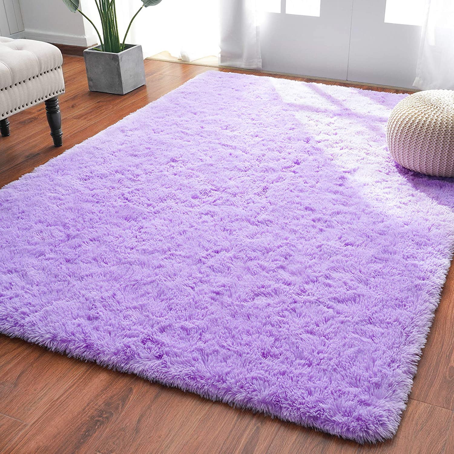 Soft Fluffy Area Rugs for Bedroom, 5 x 8 Feet Fluffy Shag Plush Shaggy ...