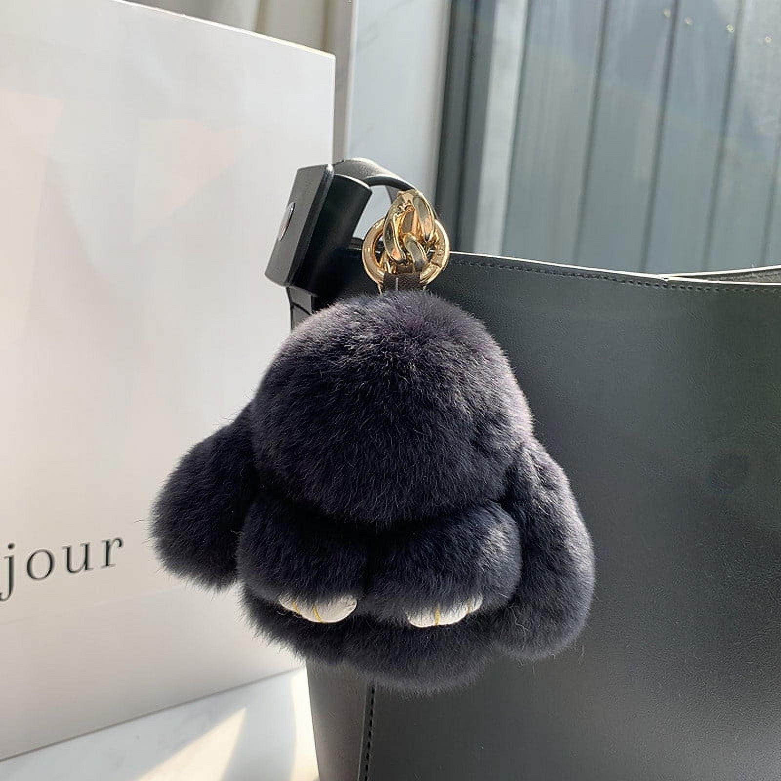 Soft Fluffy Rabbit Keychain Cute Plush Bunny Key Rings Plush Bunny Key ...