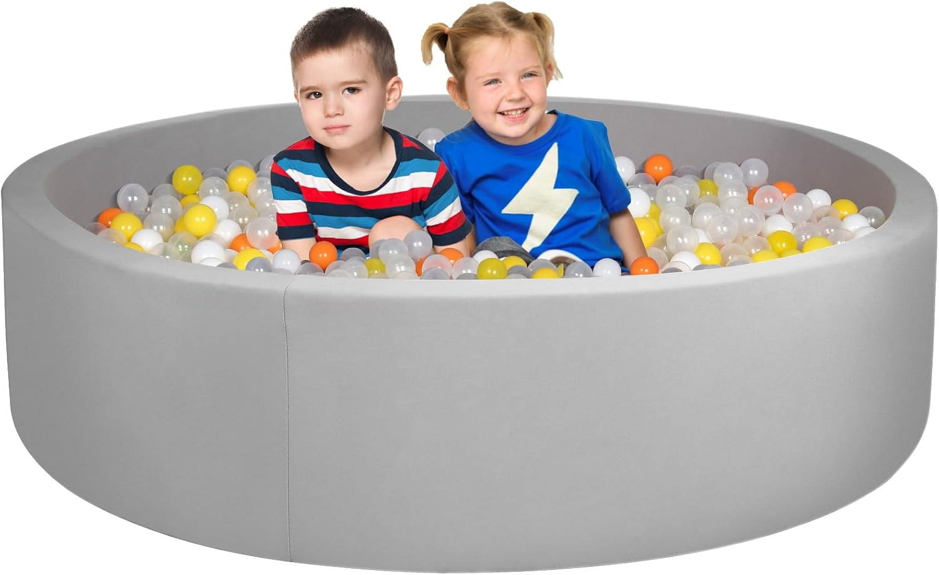 Soft Foam Ball Pit for Kids and Toddlers, Round Ball Pool with 36 x 12 ...